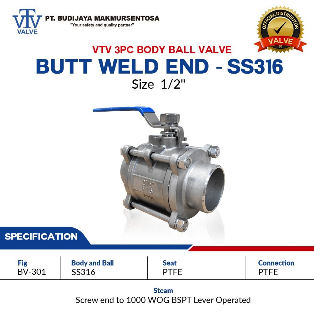 Jual 3PC Body Ball Valve VTV di Jakarta Pusat - BJMS Group