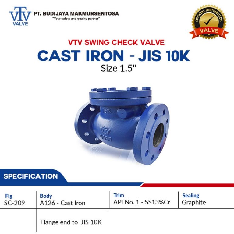 Jual VTV Swing Check Valve Cast Iron JIS 10K - 2 Inch di Tokopedia