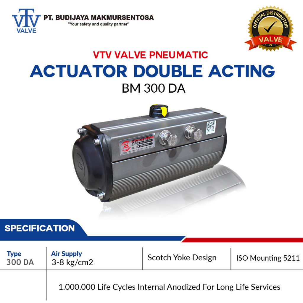 Jual Pneumatic Actuator Double Acting BM 050 DA VTV di Tokopedia