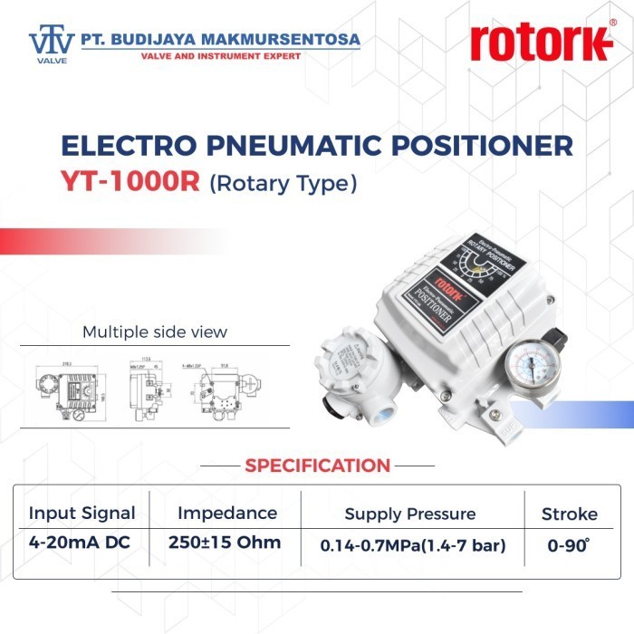 BJMSONLINE | Electro Pneumatic Positioner YTC Rotork YT1000R